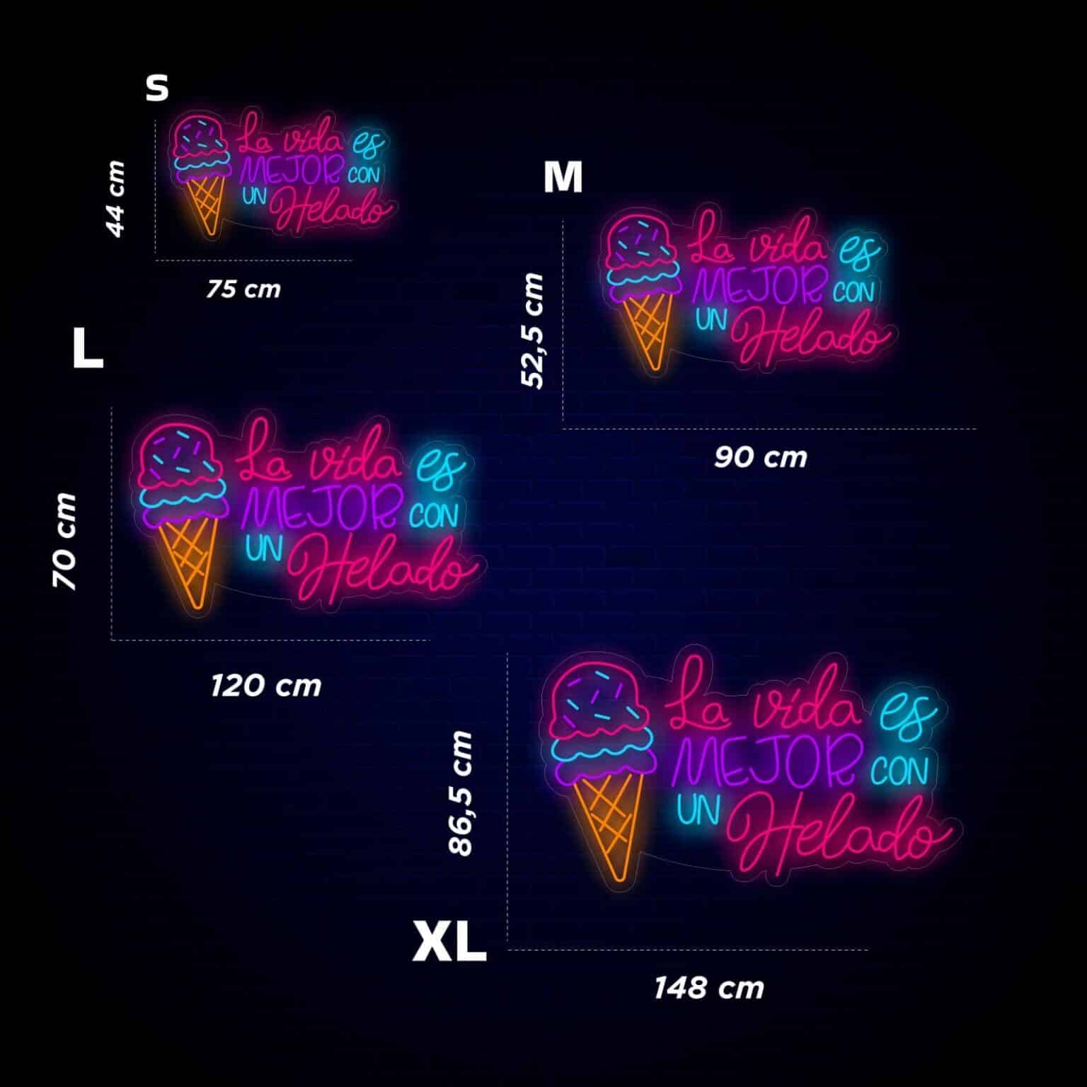 Neón La Vida es Mejor con un Helado | Llama la Atención a tus Clientes ...